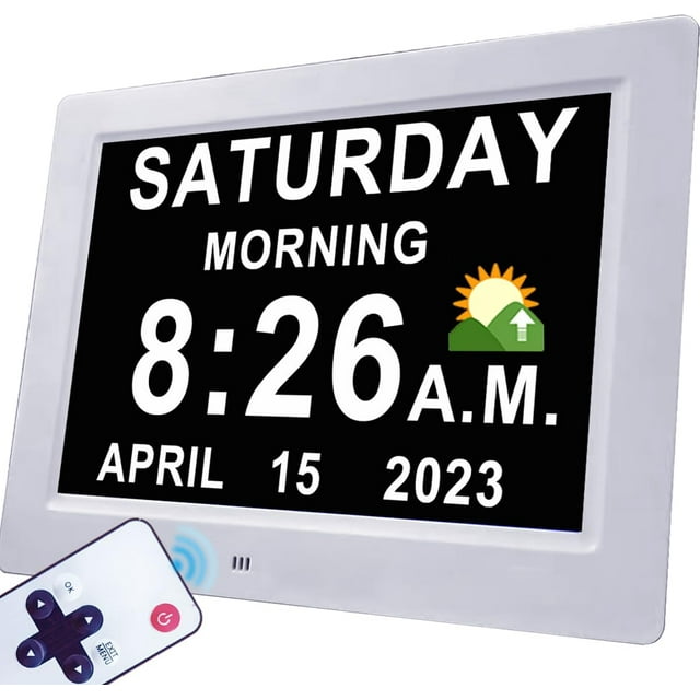 11.5 Inch Extra Large Digital Talking Clock with 19 Alarms, Auto DST ...