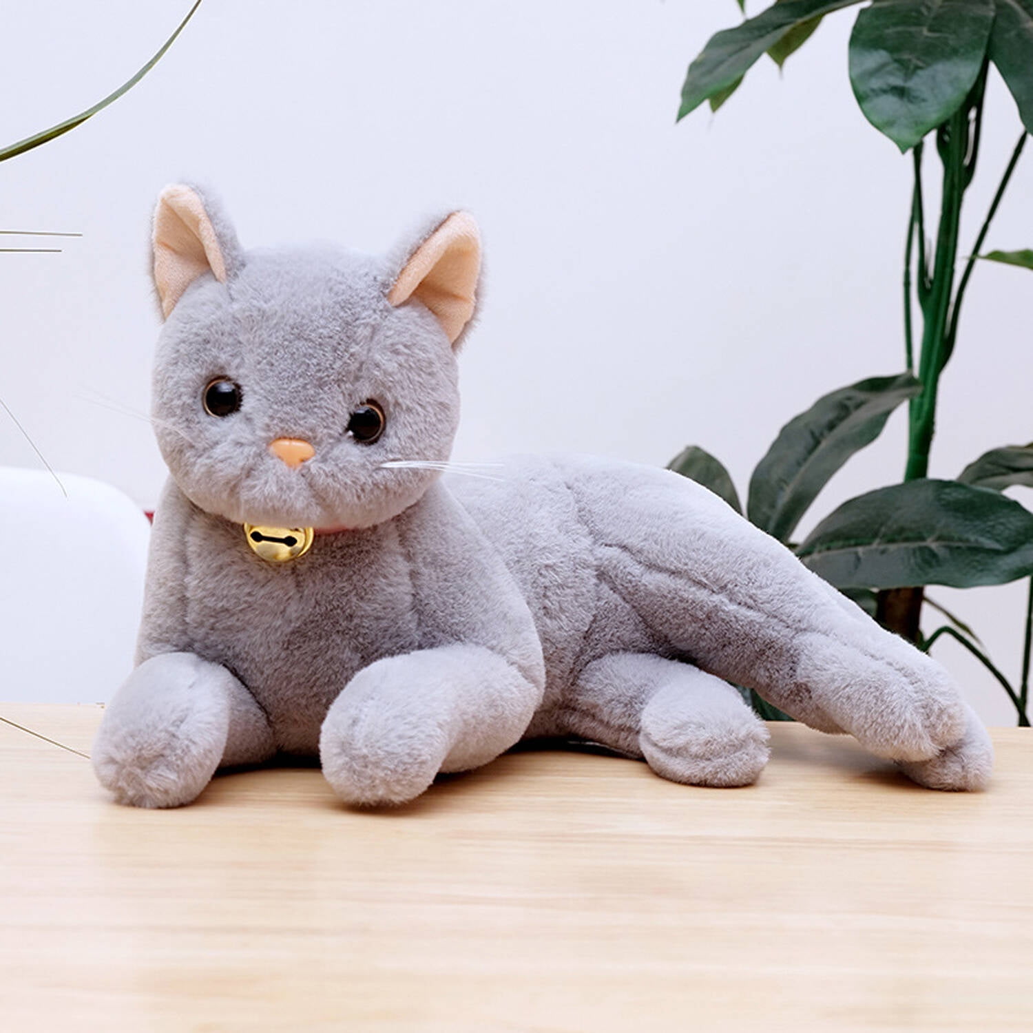 11.5 Inches Simulation Gray Cat Plush Toys - Real Life Gray Cat ...