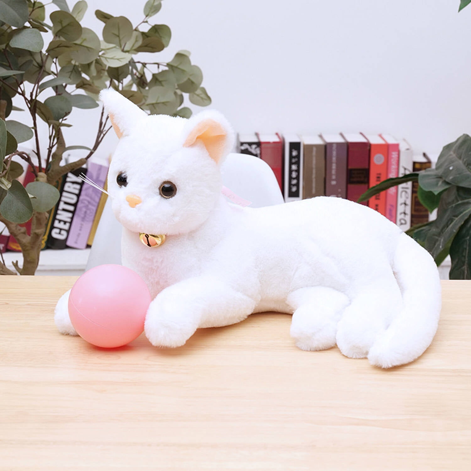 11.5 Inches Simulation Pure White Cat Plush Toys - Real Life White Cat ...