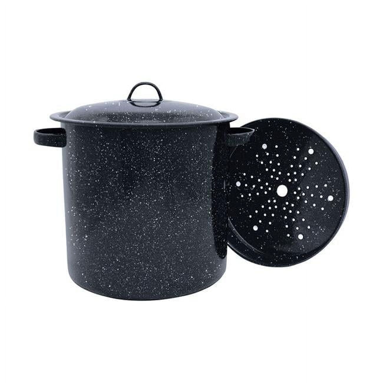 11.5 in. 15.5 qt. Ceramic Over Steel Stock Pot Black & White - Walmart.com