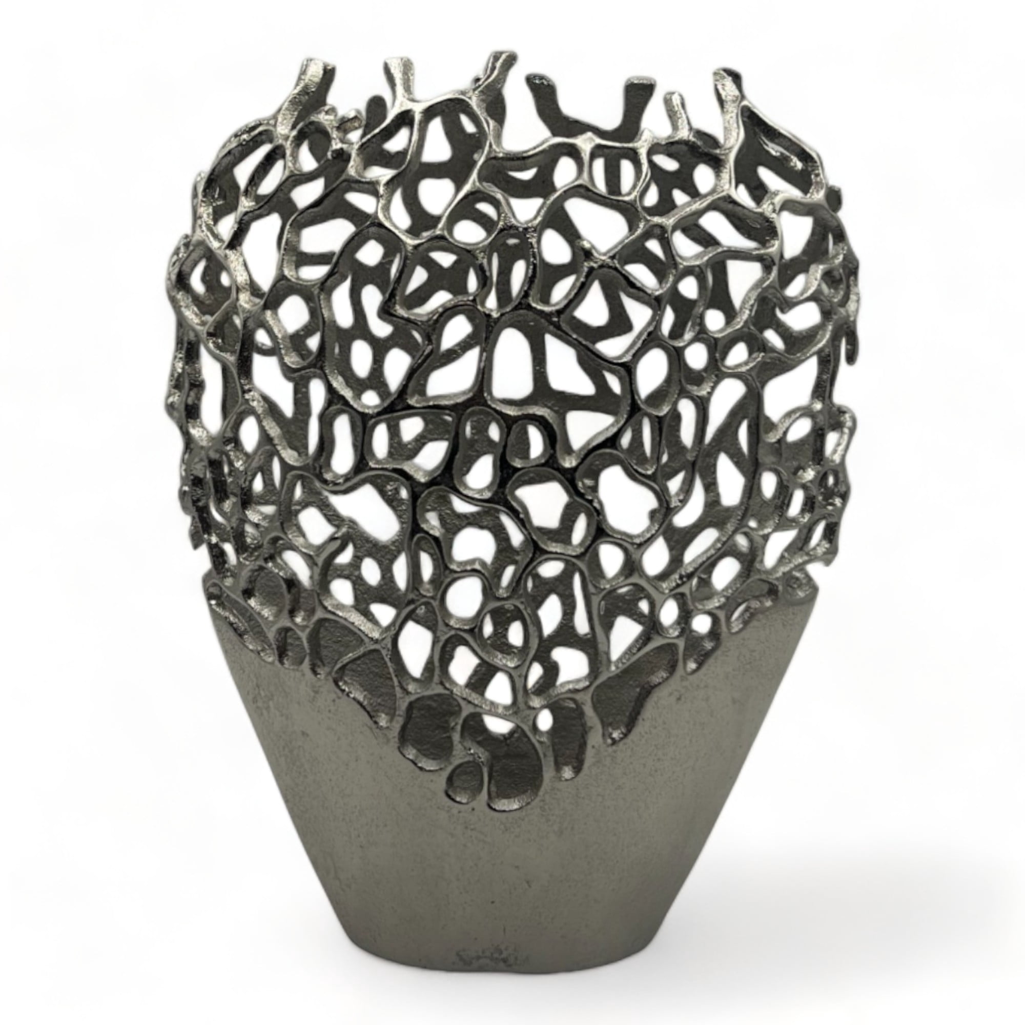 11.5 inch Nickel Decorative Metal Flower Vase by 90210 Kitchen and Bath ...