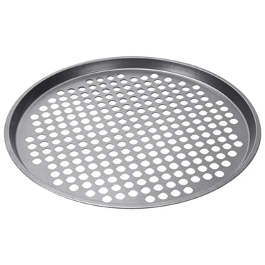 Round Pizza Baking Tray Carbon Steel Perforated Non-Stick Tray Pizza ...