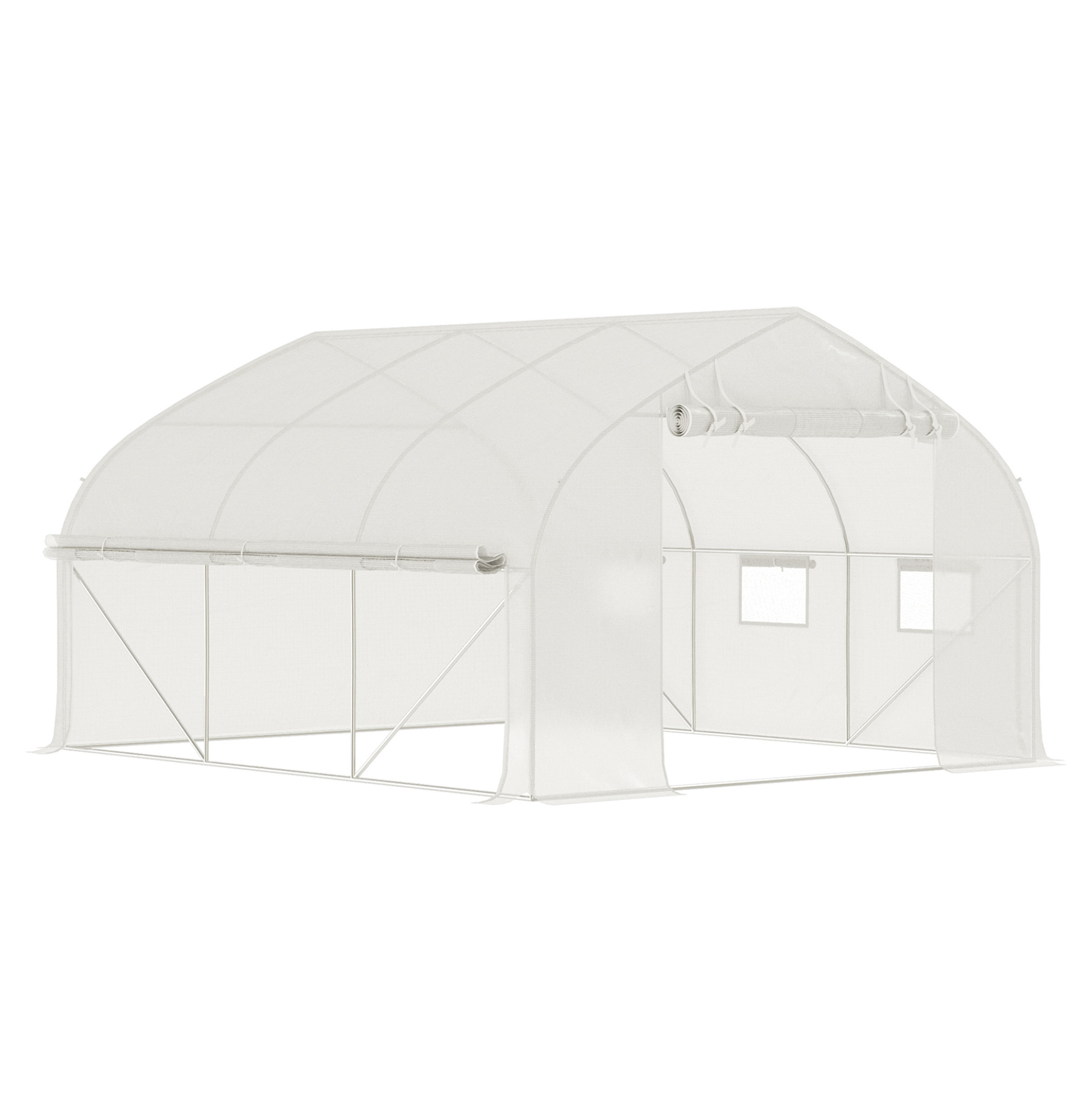 11.5' x 10' x 6.5' Walk-in Tunnel Greenhouse, Green House with Zippered ...