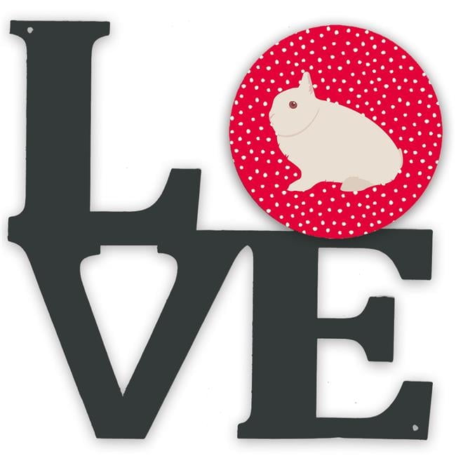 11.5 x 11.75 in. Hermelin Rabbit Love Metal Artwork Wall Decor ...