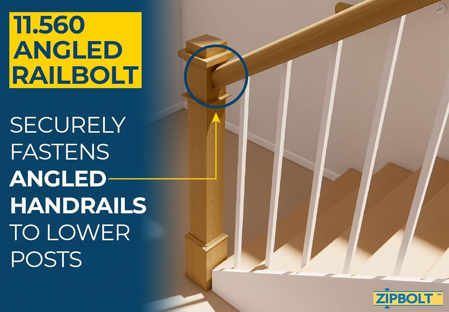 11.550 Angled Railbolt Bulk Pack — Angled Staircase Handrail to Newel ...
