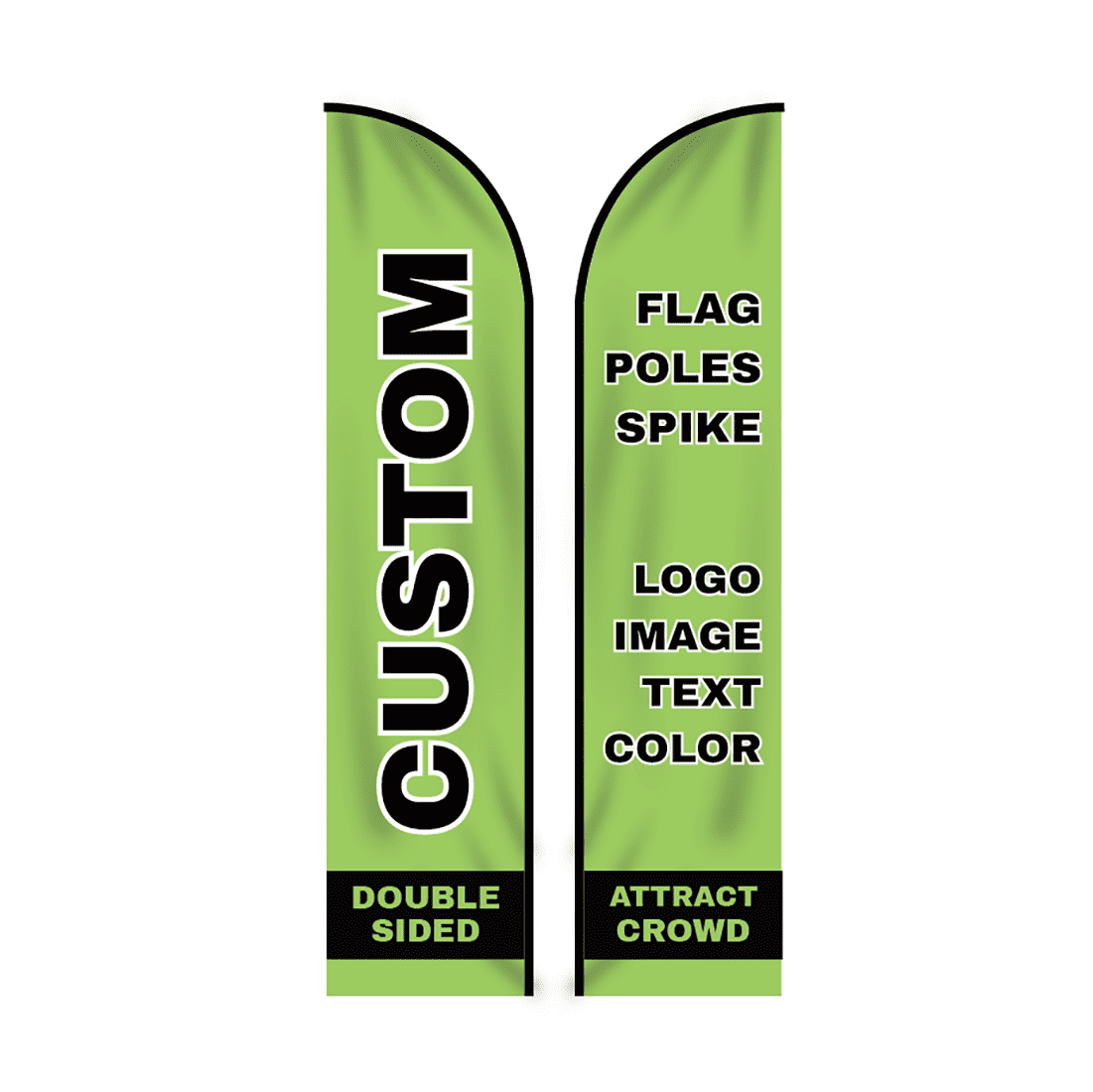 11.5ft / 3.5m Custom Feather Flag Kit with Poles Stake for Shop ...