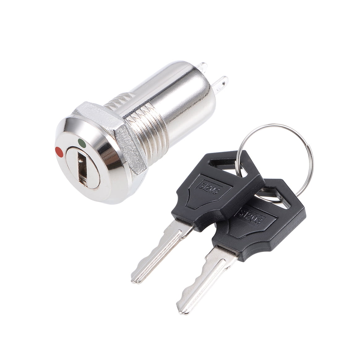 11.5mm 2 Positions NO OFF Electric Keylock Push Button Switch S1204 - Walmart.com