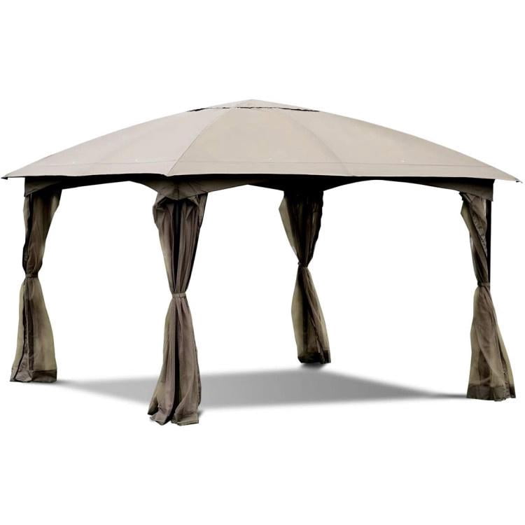 11.5x11.5 Feet Fully Enclosed Outdoor Gazebo with 4 Removable Walls ...