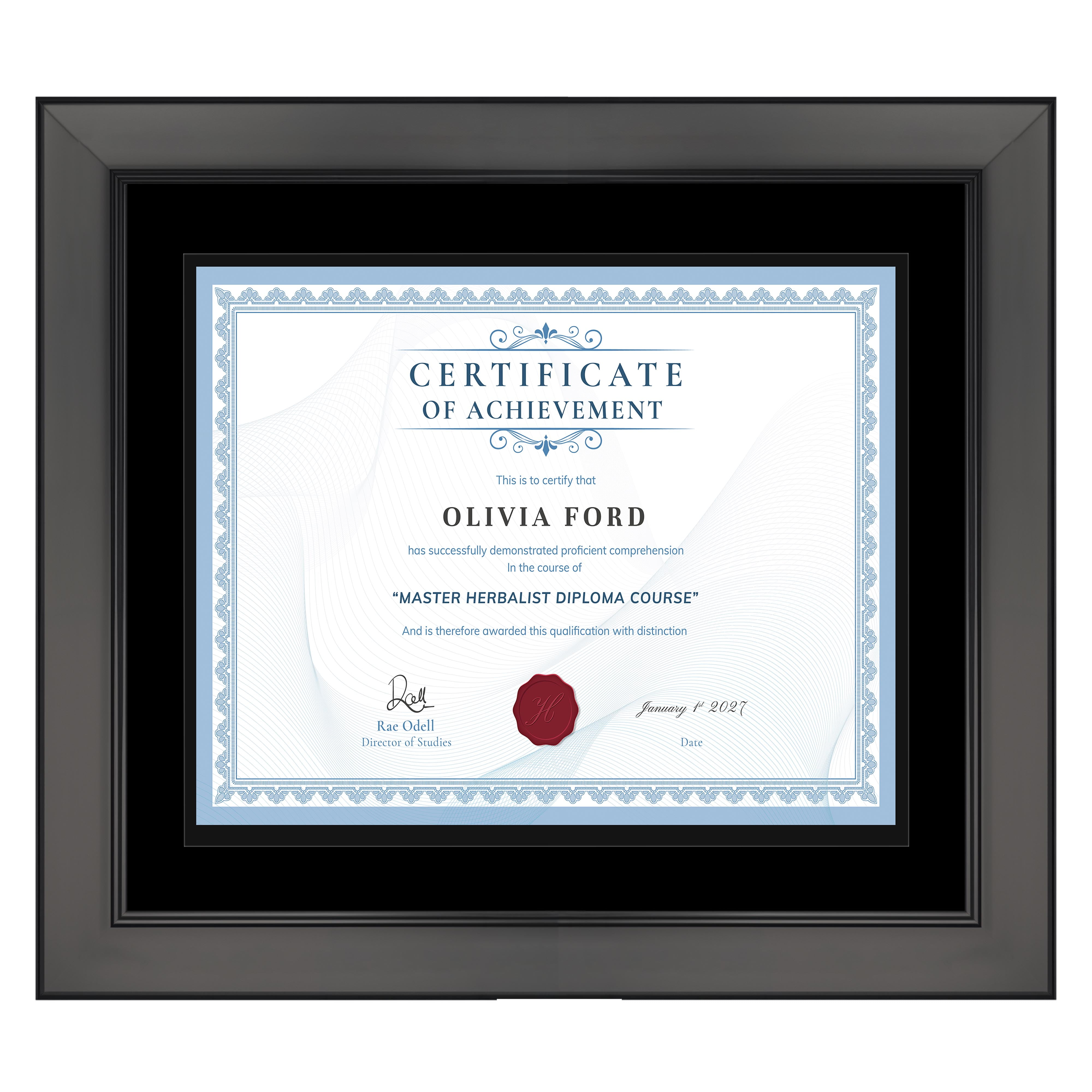 11.5x13.5 Black Diploma Frame - Black on Black Double Mat - Displays 7 ...