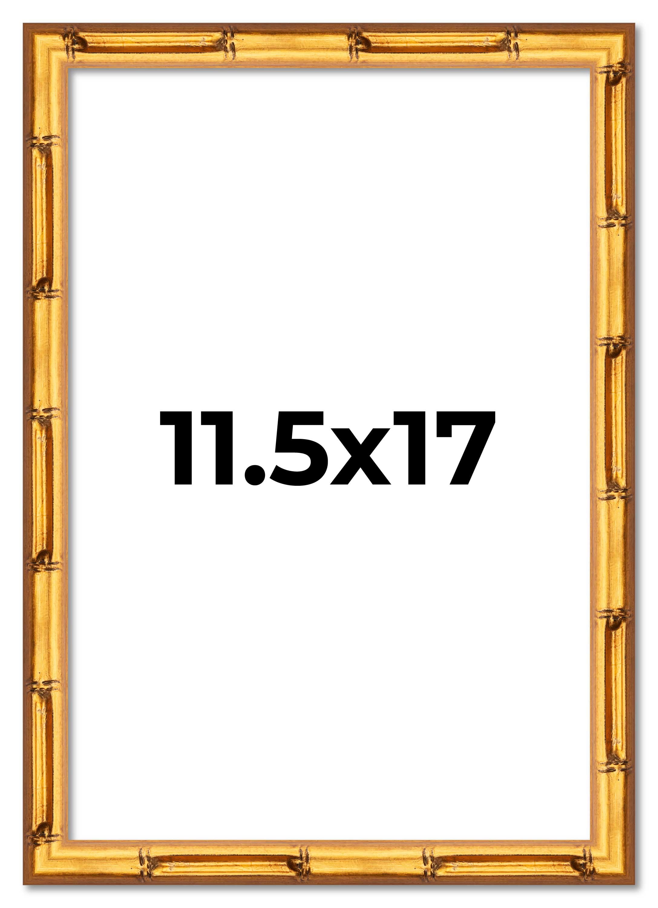 11.5x17 Frame Gold Bamboo Solid Wood Picture Frame | 1 Inch Moulding ...