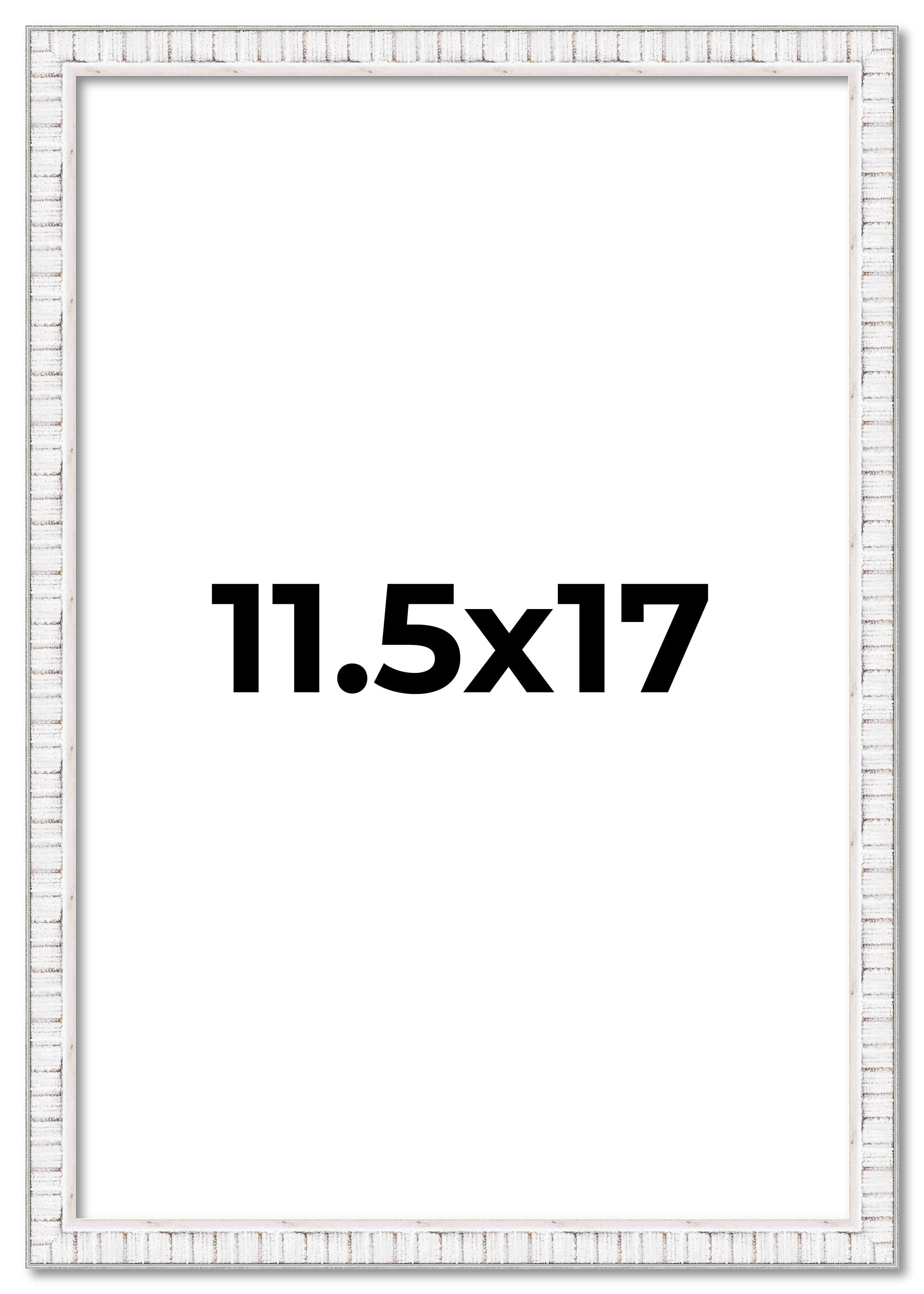 11.5x17 Frame White Scuffed Rustic Solid Wood Picture Frame | 0.75 Inch ...
