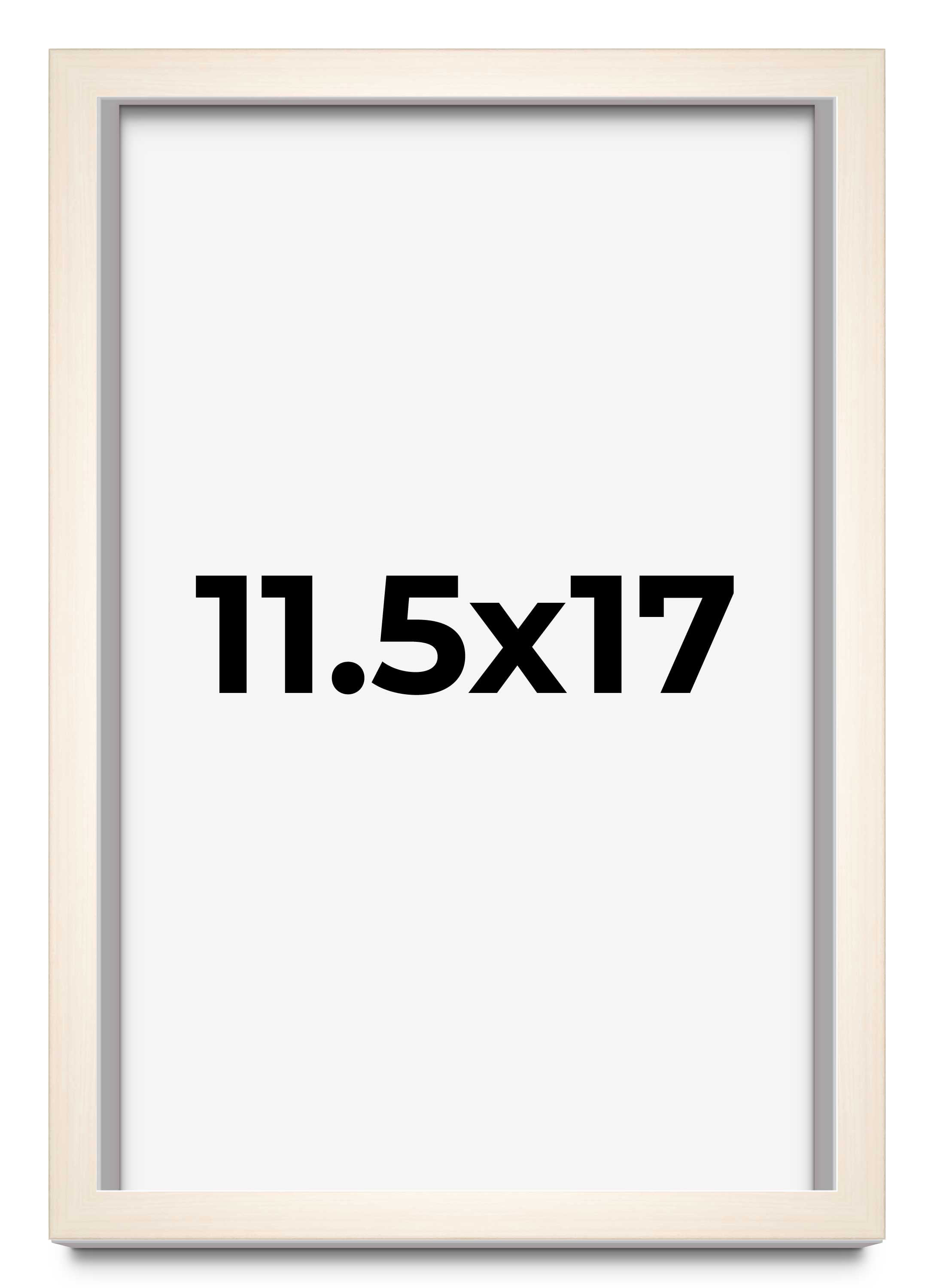 11.5x17 Frame White Wash Solid Wood Picture Frame | 0.75 Inch Moulding ...