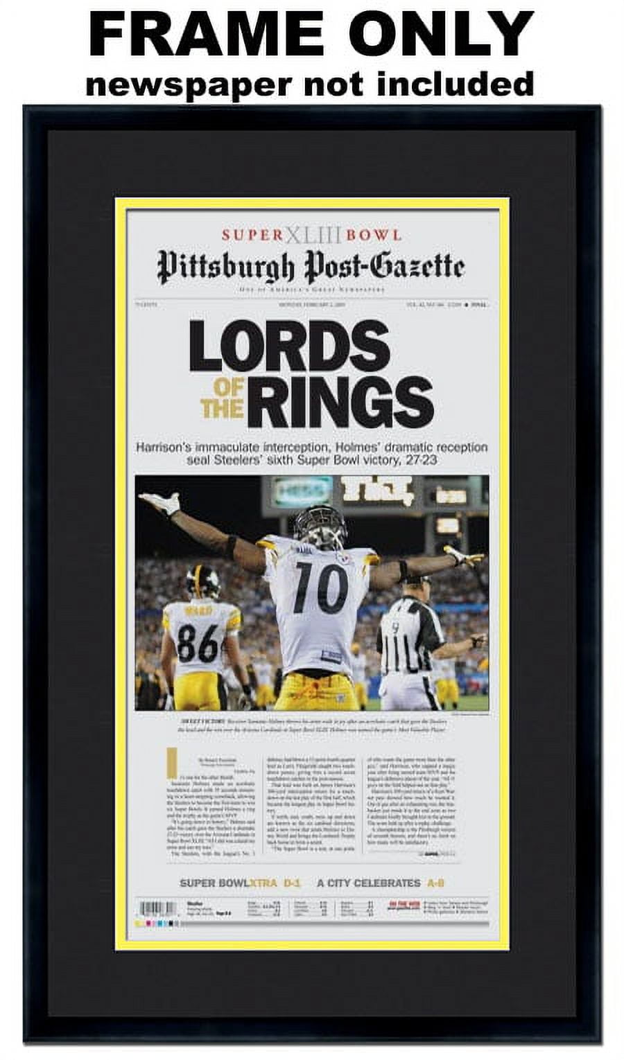 11.5x22 Newspaper Frame - with Black and Yellow Double Mat - Made to ...