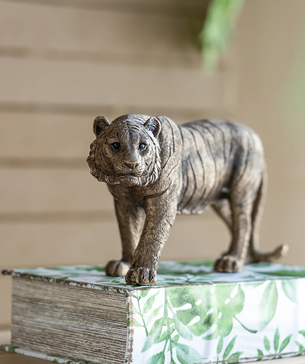11.5x3.5x5.5 Inch Gleaming Coppery Tiger Statue Decor - Vintage ...