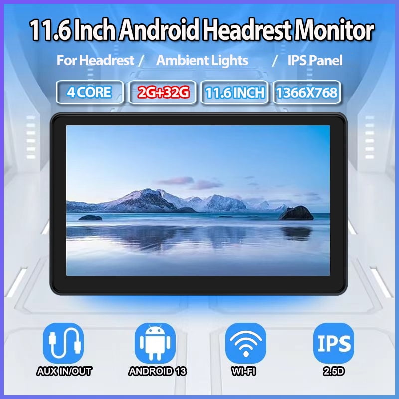11.6 Inch Android Headrest Monitor Portable Multimedia Car Intelligent ...
