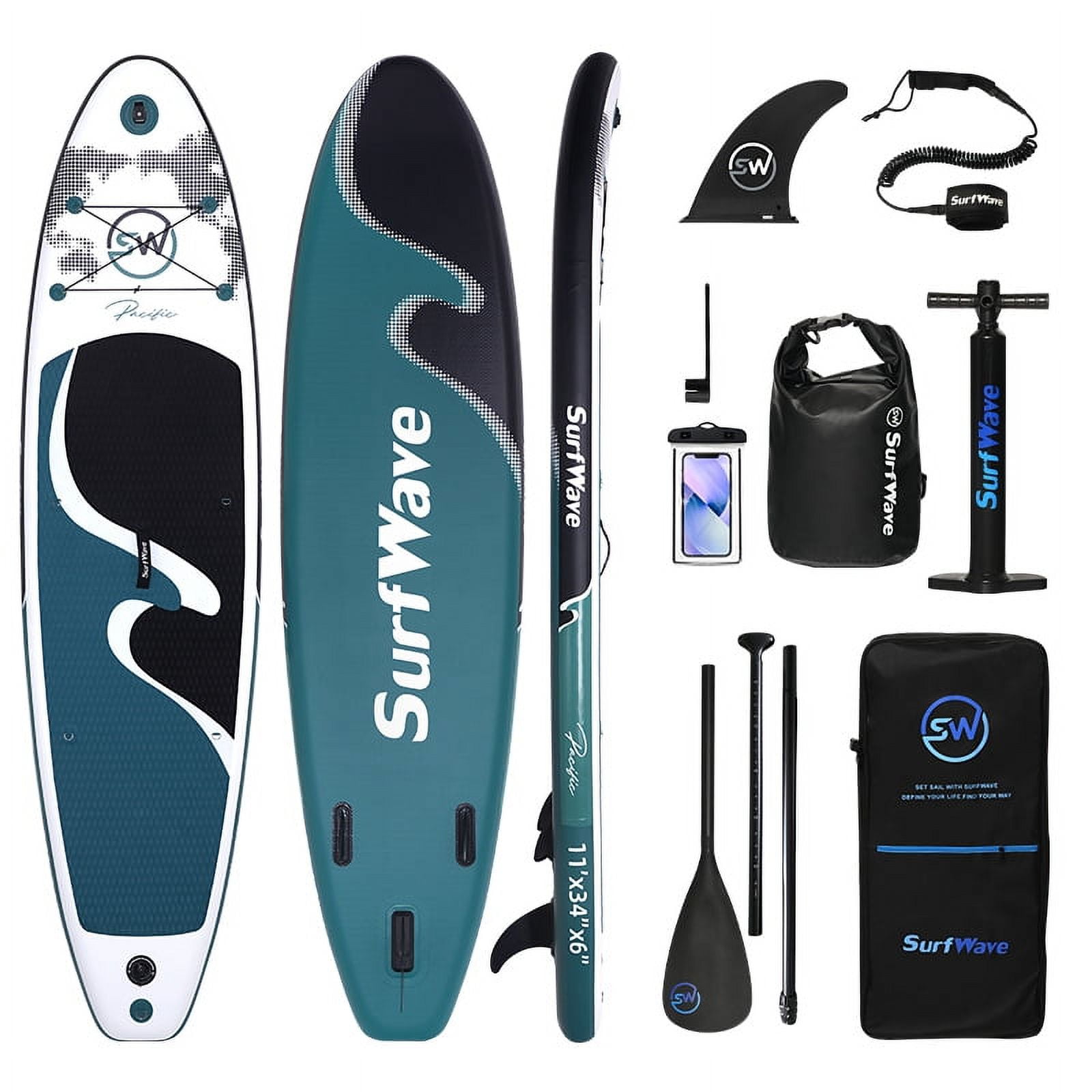 11'6" Inflatable Stand Up Paddle Board, Ultra-Light SUP Paddleboard ...