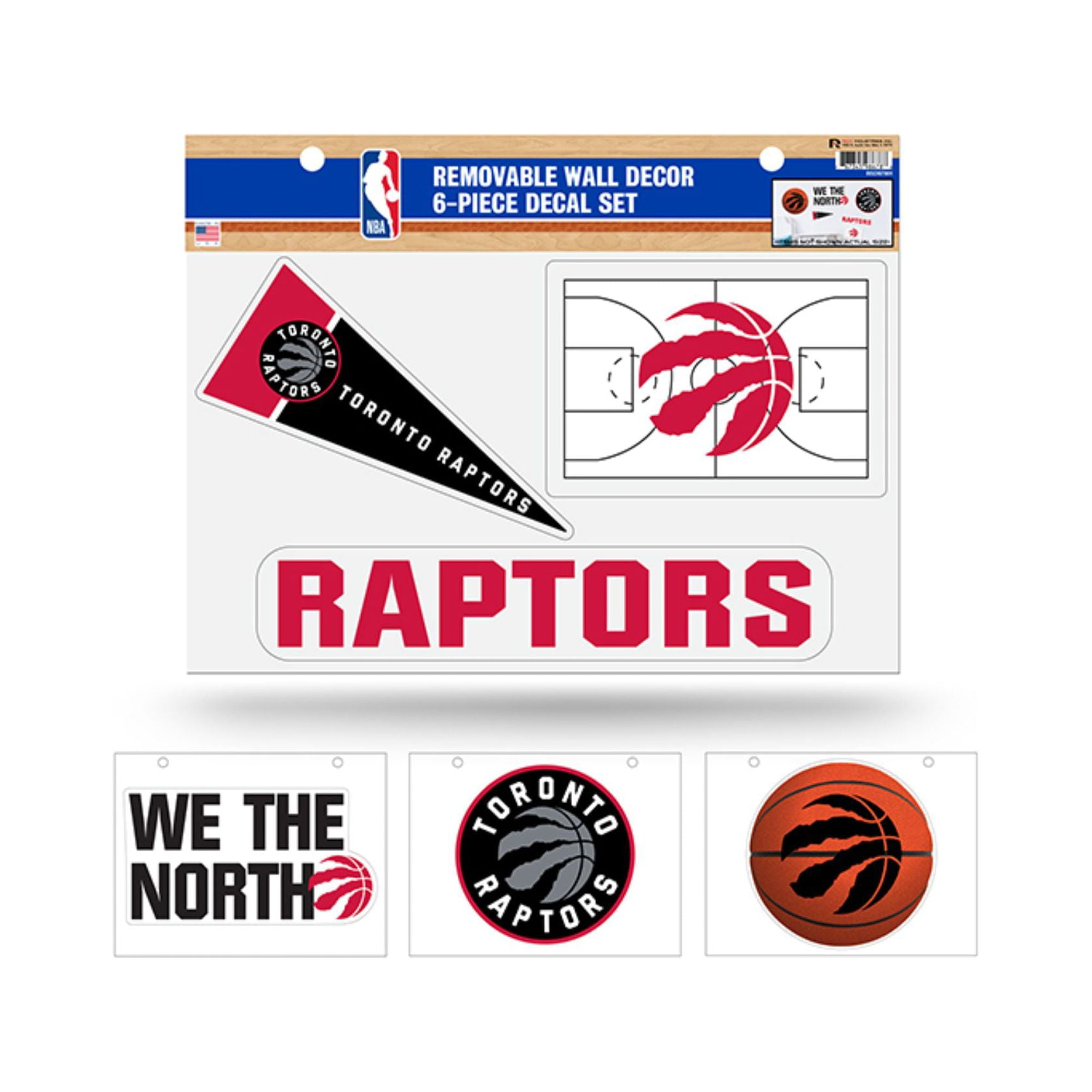 11" 6-Piece Toronto Raptors Sporty Removable Wall Decor Set - Walmart.com
