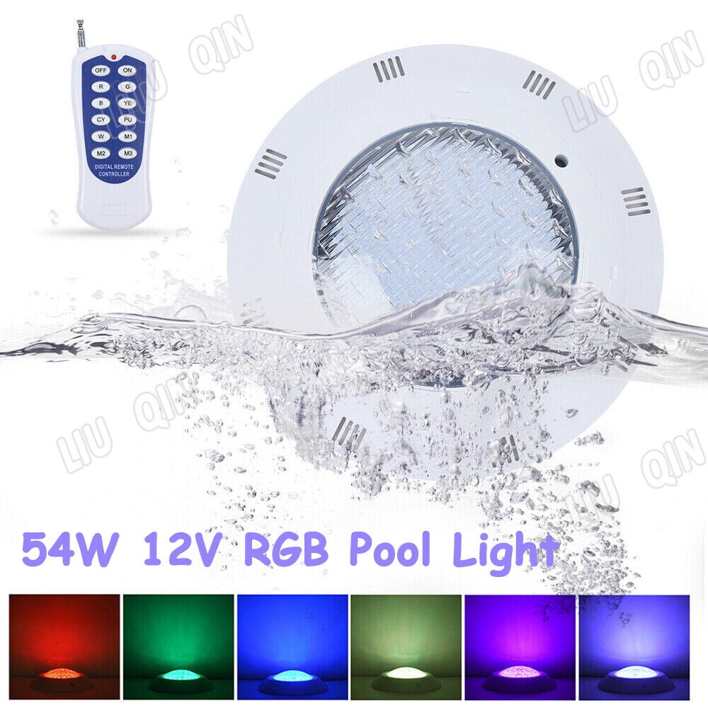 11.6" RGB LED Underwater Remote Control Swimming Pool Lamp Light ...