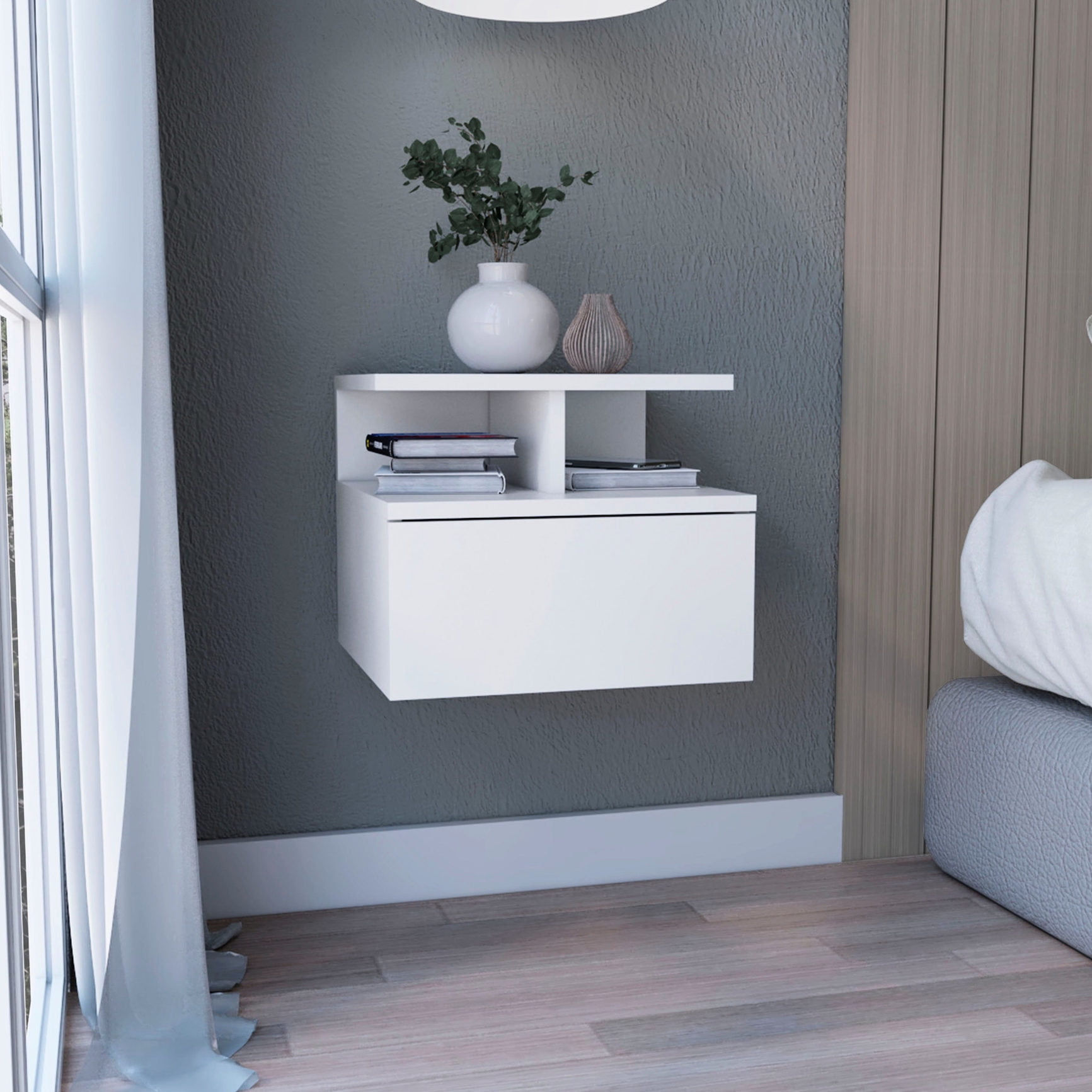 11.61 in Tall Structure - Single Drawer & Shelf - Bedroom Decorating ...