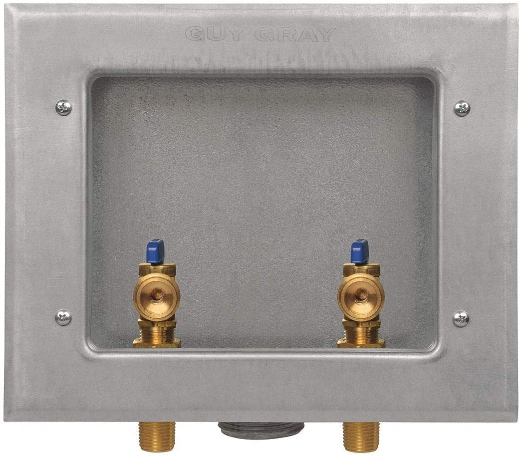 11.63" x 9.50" Galvanized Metal Washing Machine Outlet Box with 1/2" MIP Inlet Connection ...