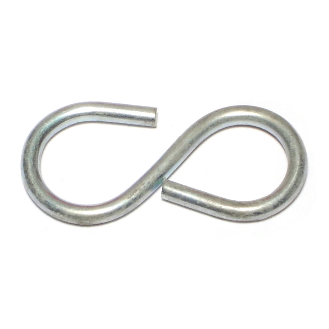 11/64" x 3/4" x 2-1/8" Zinc Plated Steel Open S Hooks SHS-071 (12 pcs ...
