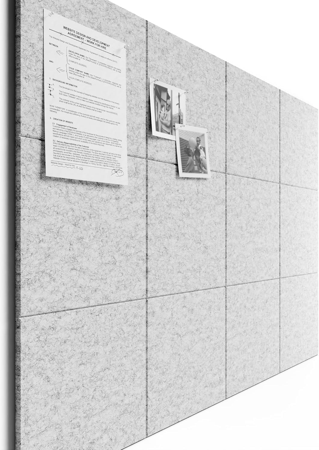 11.7" X 11.7" Pin Board 12 Pack, Light Tan 0.35" Thick Felt Bulletin ...