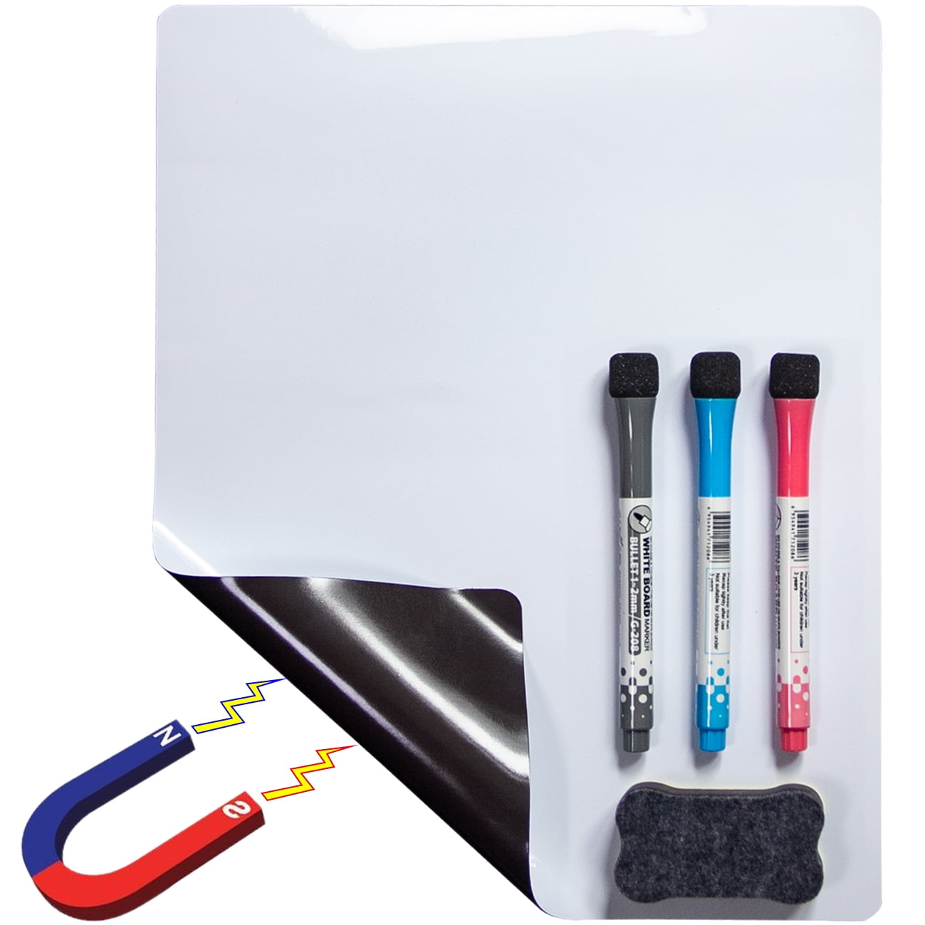 Magnetic Whiteboard 11.7"x 8.3", Self-adhesive, Rewritable, With Marker ...