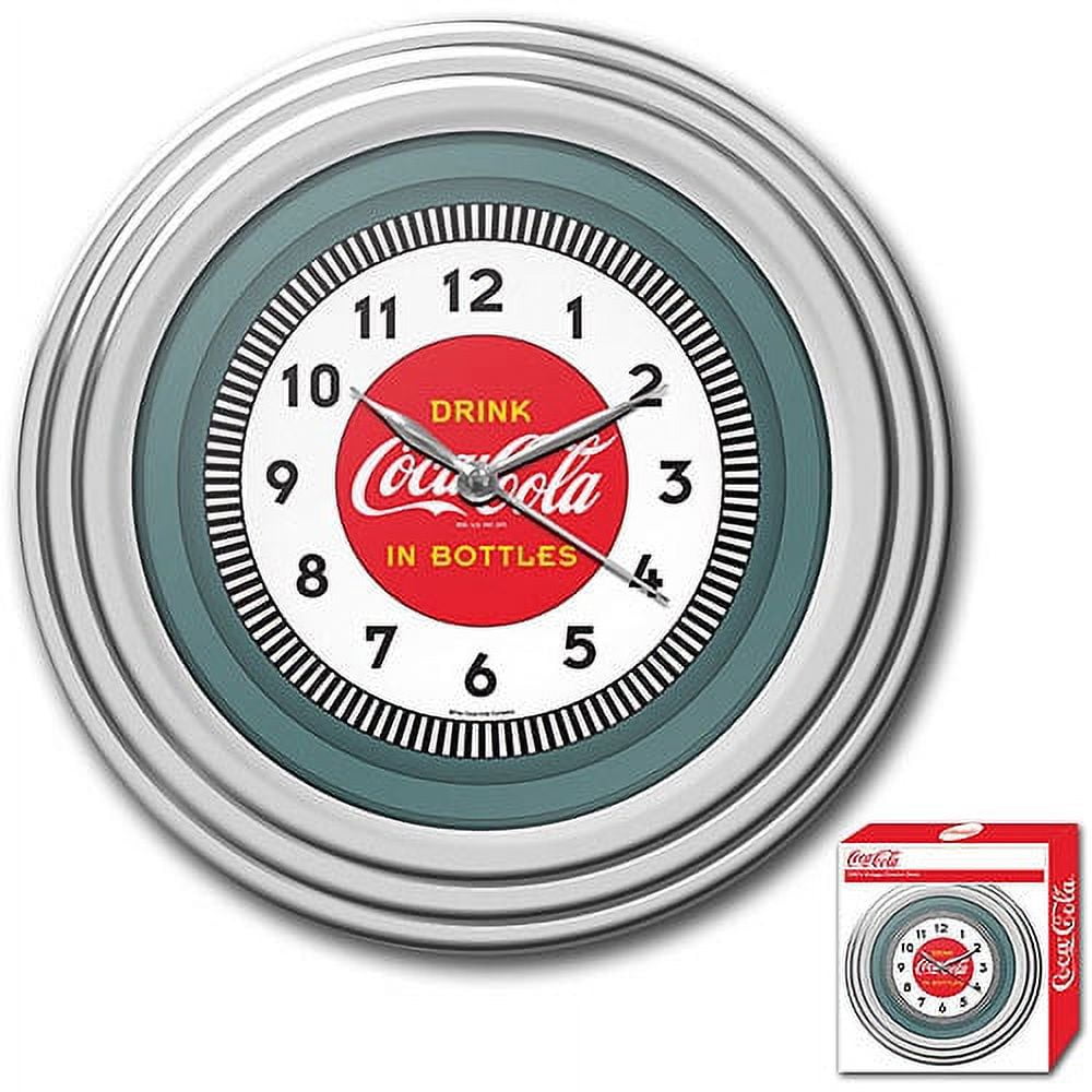 11.75" Coca-Cola Clock with Chrome Finish, 1930's Style - Walmart.com