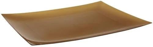 11.75 Inch Gold Rectangle Dinner Plate – Elegant Disposable Plastic ...