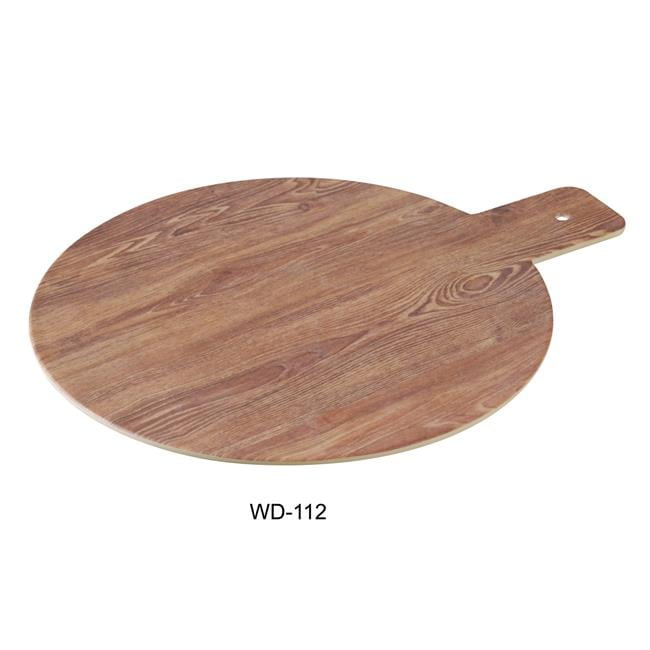 11.75 in. Round Wooden Tray with Handle, Brown - Pack of 12 - Walmart.com