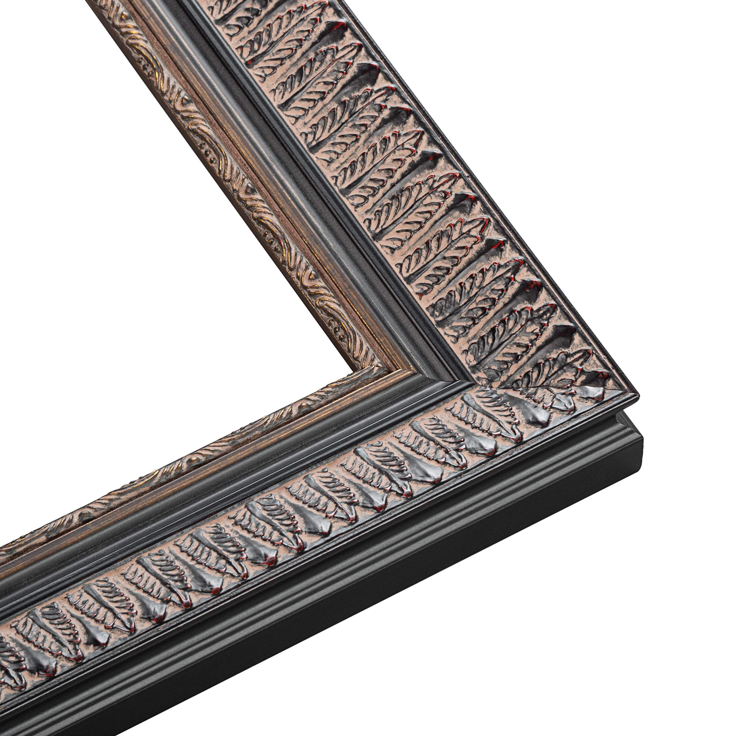 11.7x16.5 Ornate Black Picture Frame - UV Acrylic, Foam Board Backing ...