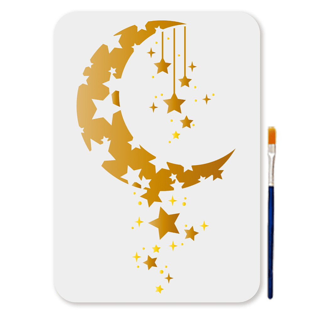 11.7x8.26inchs Reusable Moon Stars Painting Stencils Templates Moon ...