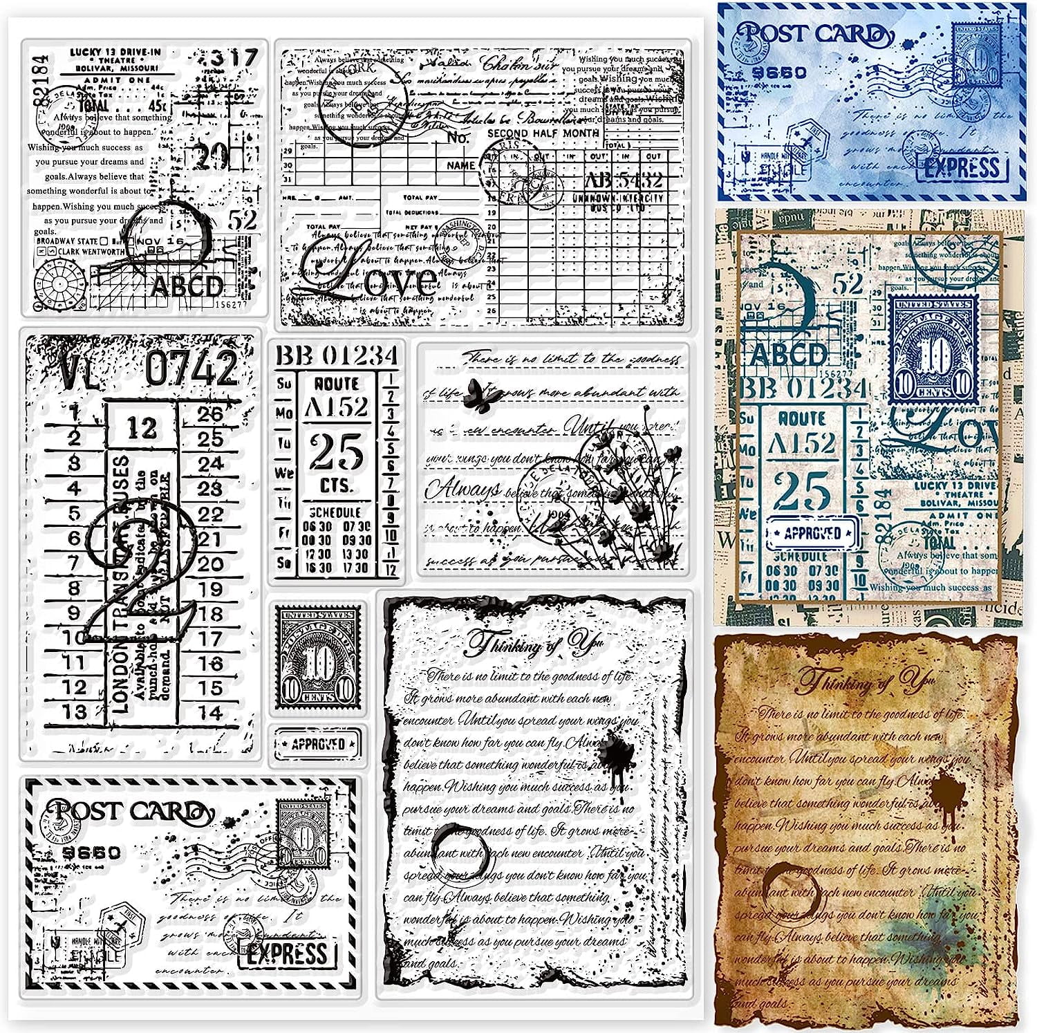 Postcard Rubber Stamp