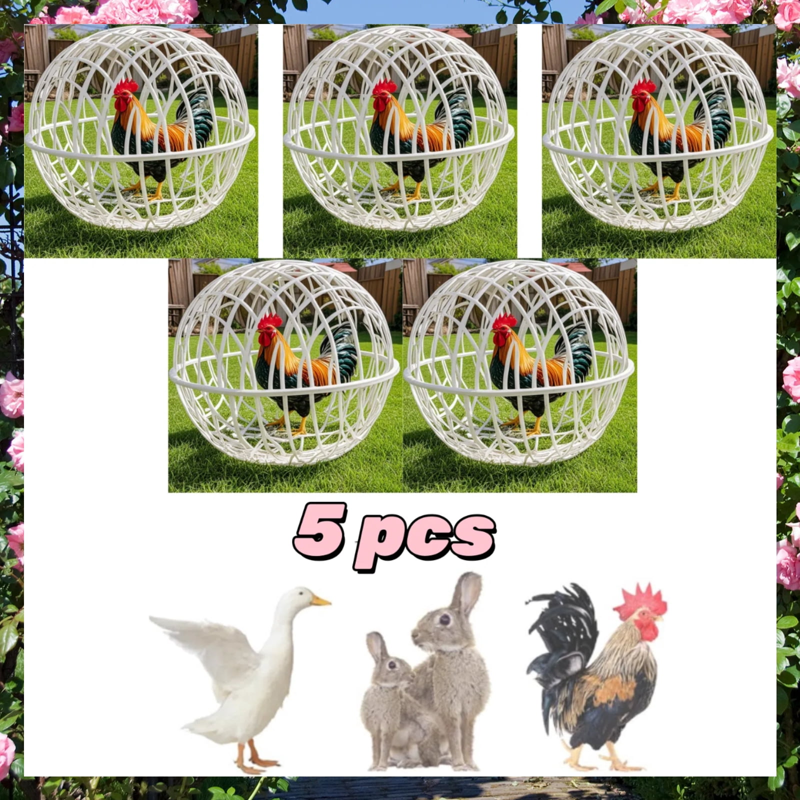 11.8" 1/3/5 PCS Movable Ball-Shaped Animals & Poultry Cages,Pet Safe ...