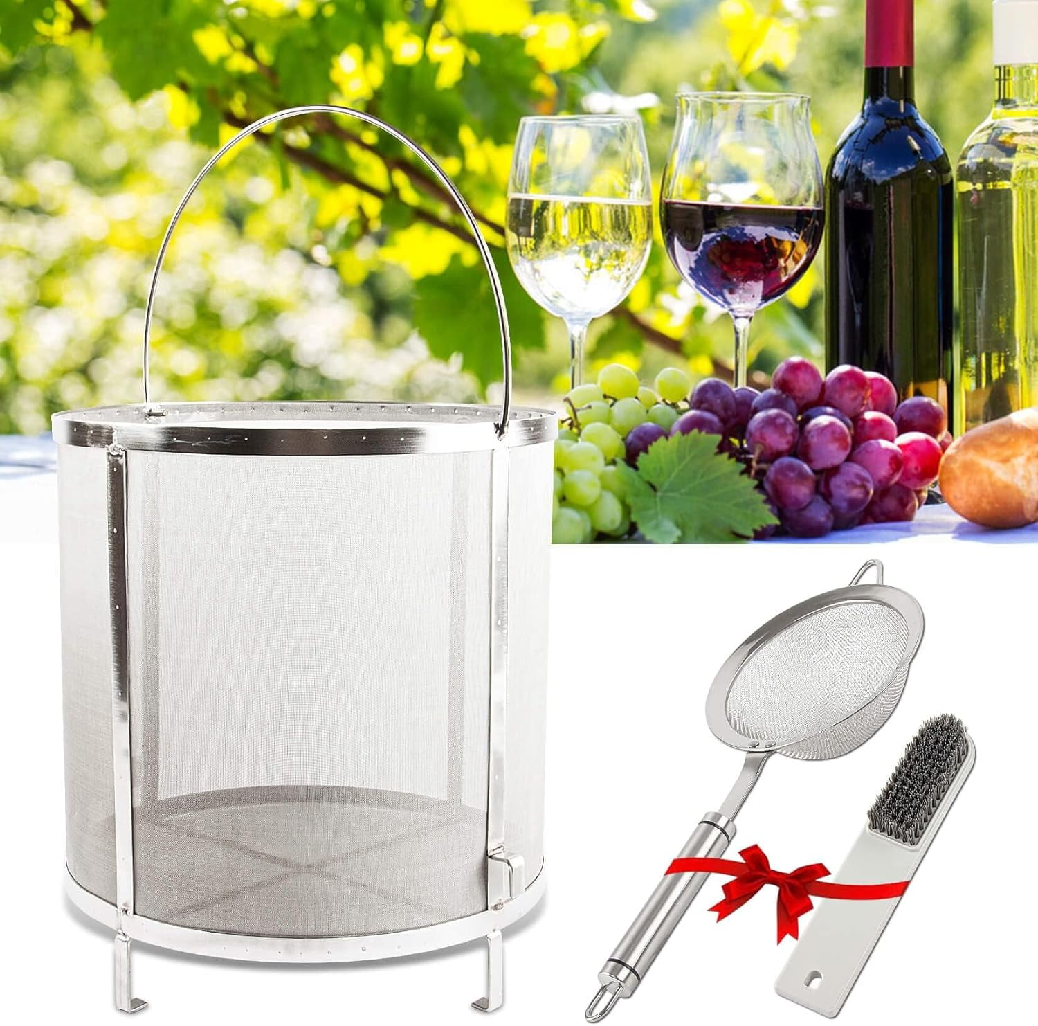 11.8×12.2 inch (30×31cm) Wine Beer Dry Hops Filter Brewing Hopper ...