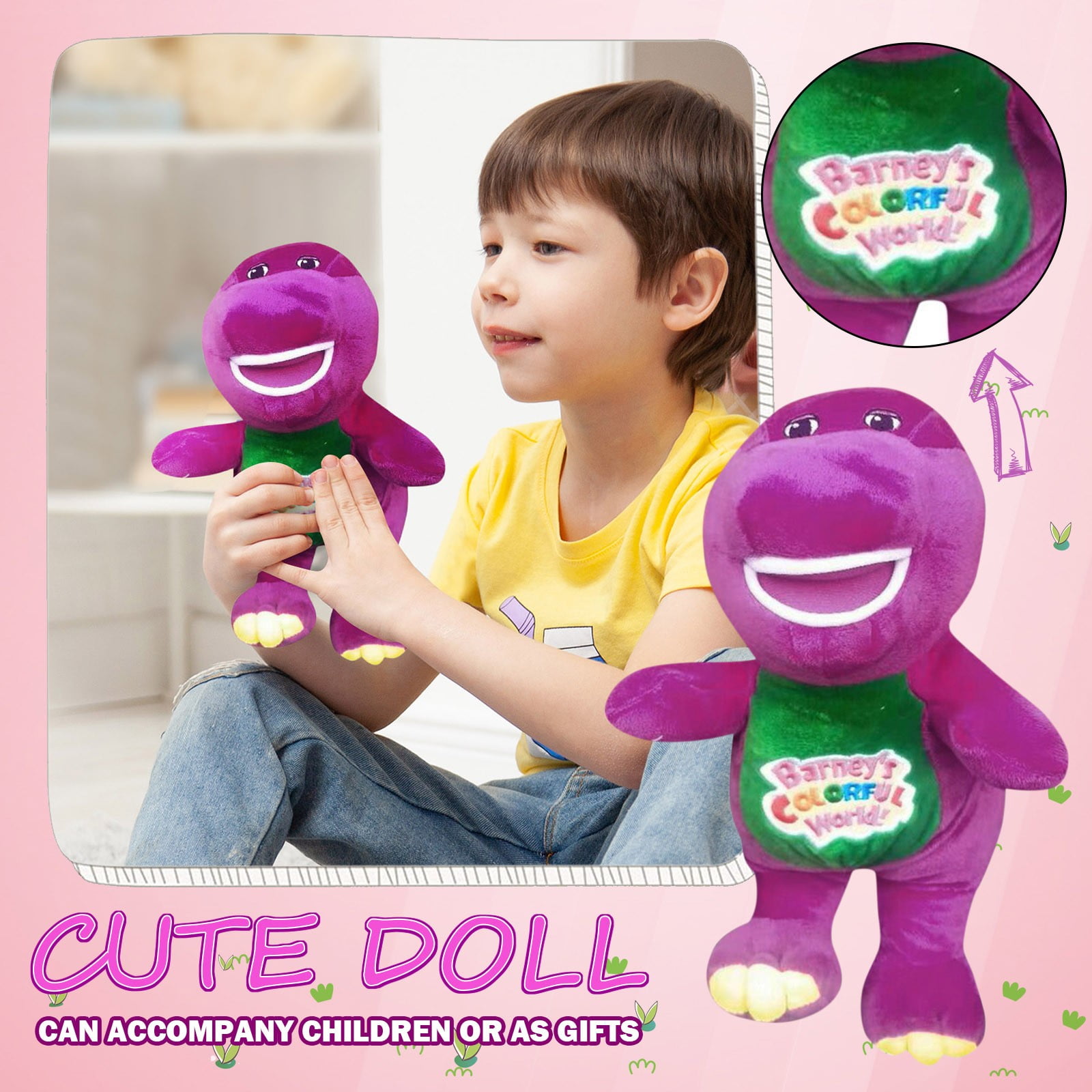 11.8" Barney Buddies Plush Toy, Barney The Purple Dinosaur Plush Figure ...