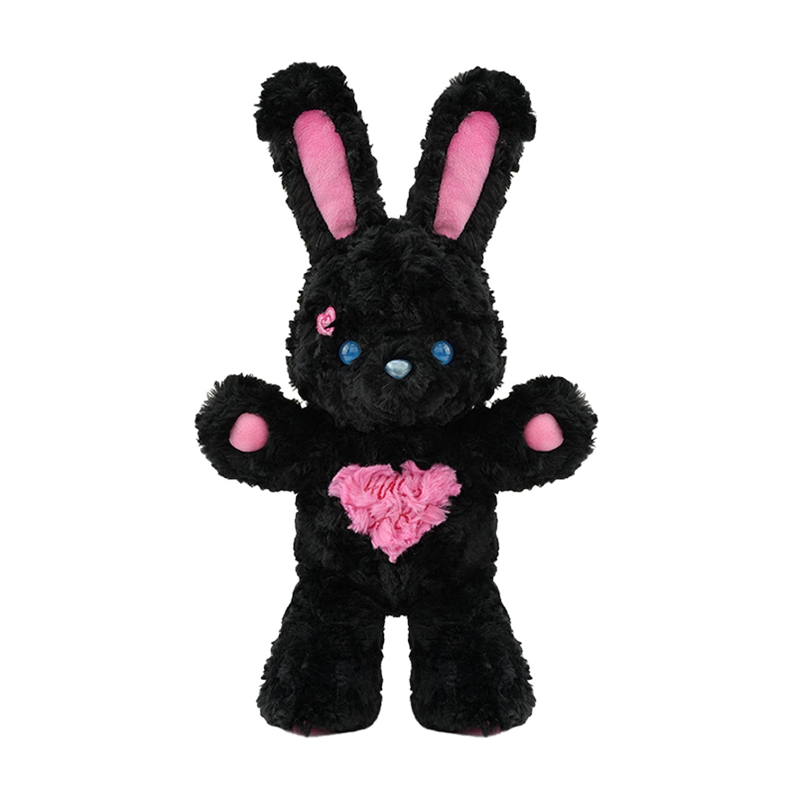11.8" Bunny Stuffed Animals for Kids, Black Huggable Rabbit Plush Toy ...
