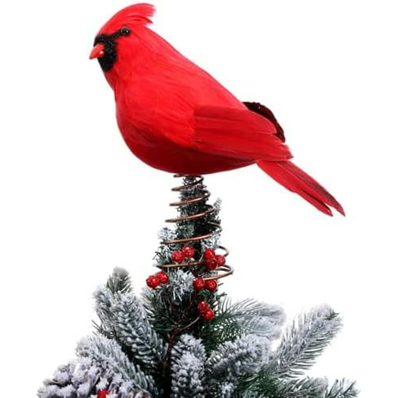 11.8'' Cardinal Christmas Tree Topper Red Cardinal Christmas Tree ...