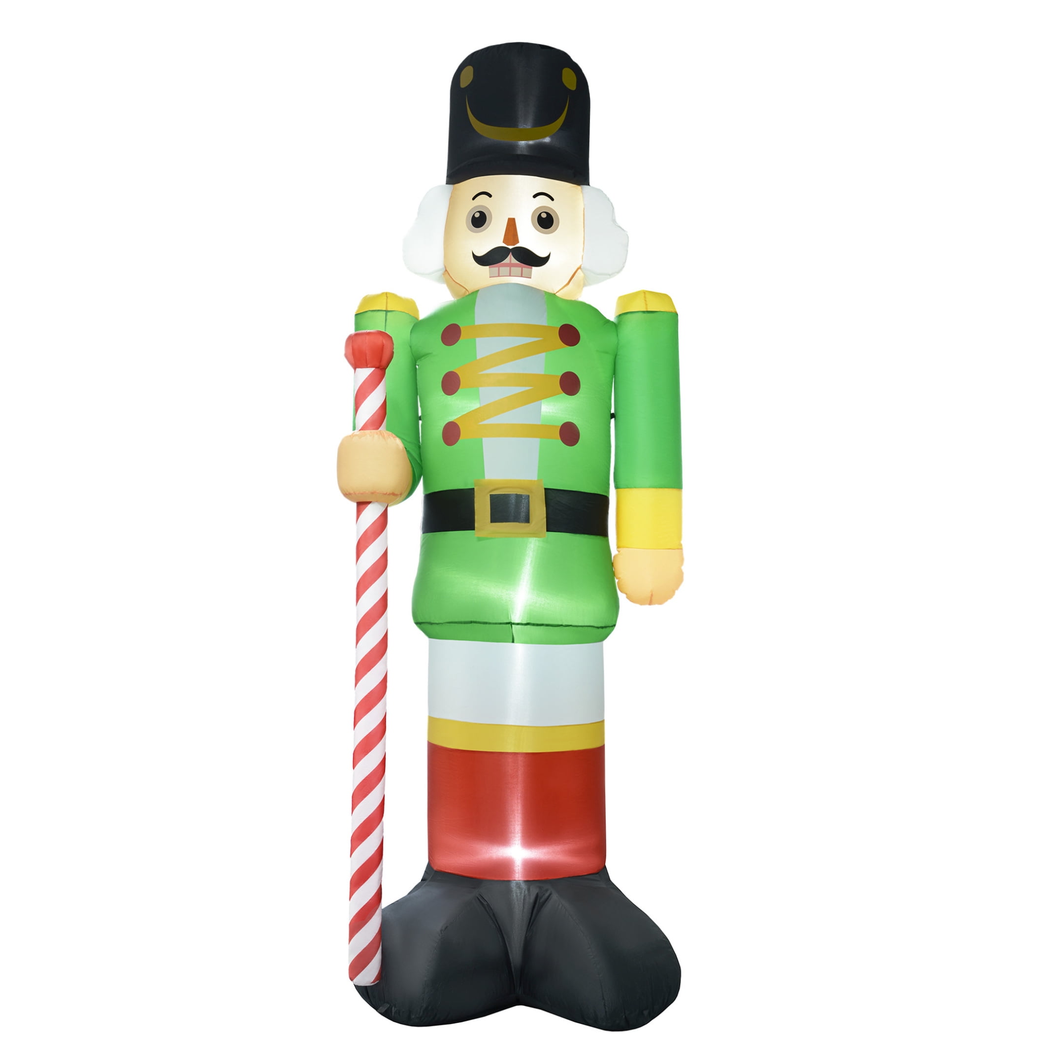 11.8' Christmas Inflatables Green Walnut Soldier with White LED Lights ...
