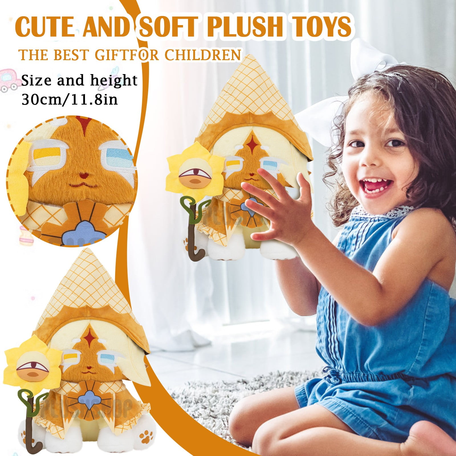 11.8" Cookie Run Kingdom Official Pure Vanilla Meow Plush – Soft Cute Stuffed Figure Dolls ...