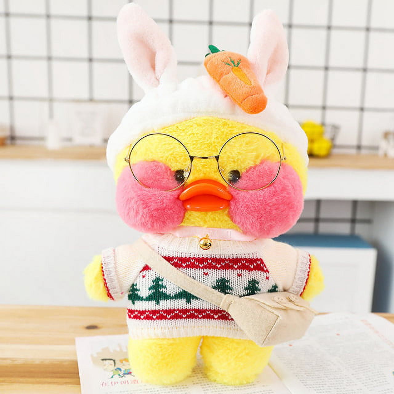 11.8" Cute Plushie Lalafanfan Mini Yellow Ducks Cute Doll Soft Toys ...