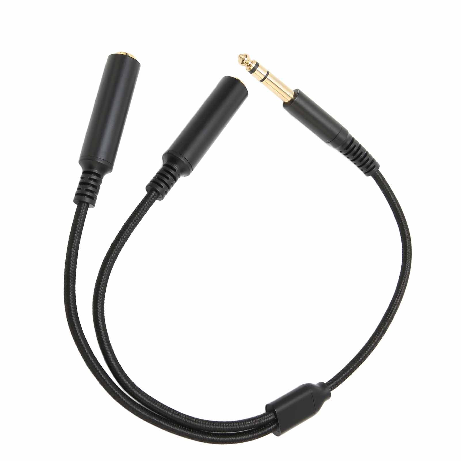 11.8 Inch 6.35mm Stereo Male to Dual Female Y Splitter Cable with Gold ...