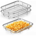 11.8 Inch Air Fryer Basket for Oven, 3 Pieces Stainless Steel Air Fryer ...