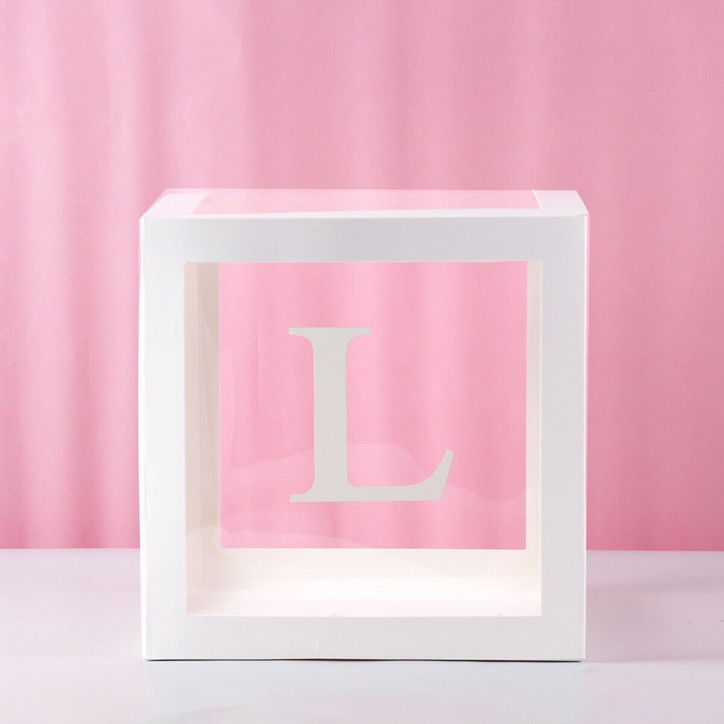 11.8 Inch Baby Boxes with Letters for Baby Shower Clear Block Box ...