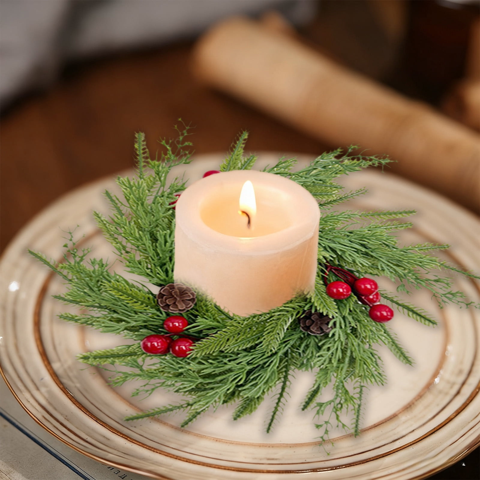 11.8 Inch Christmas Decorations Artificial Candlestick Garland, Fake ...