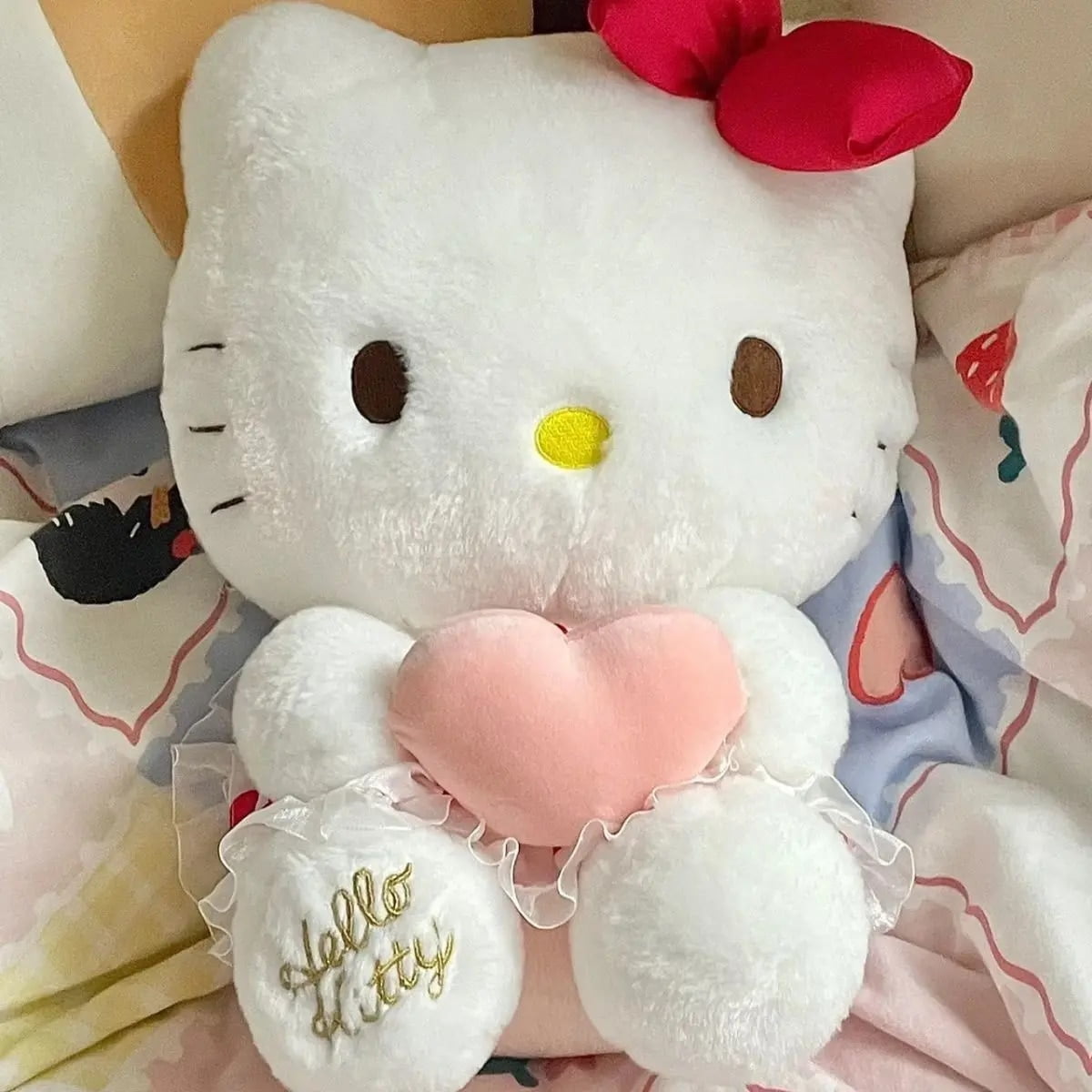 11.8 Inch Kawaii Hello Kitty Plush Toy Sanrio Plushie Stuffed Plush Animals Cupid Heart Doll ...