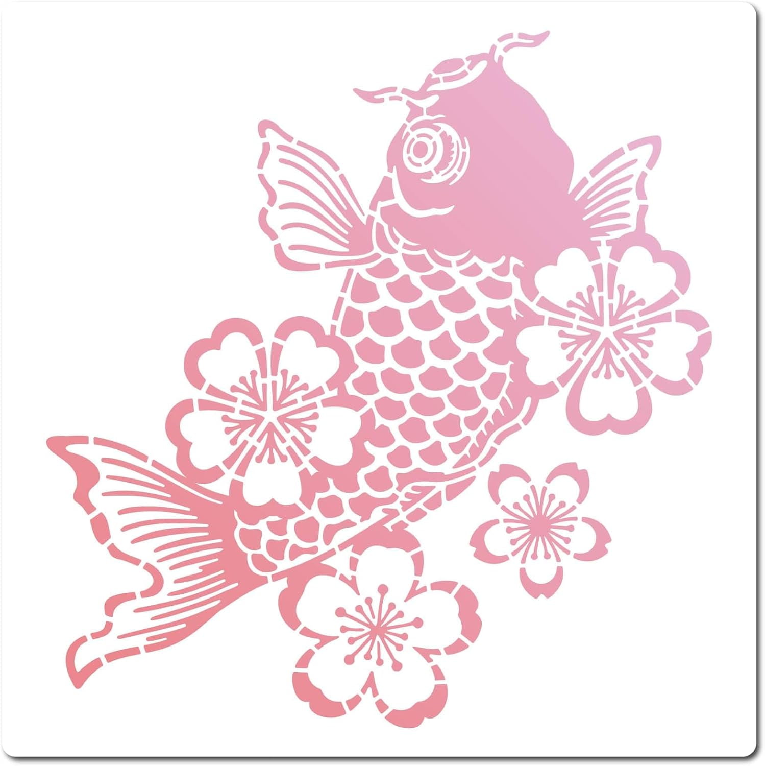 11.8 Inch Large Fish Stencil for Painting Sakura Fish Paint Stencils ...