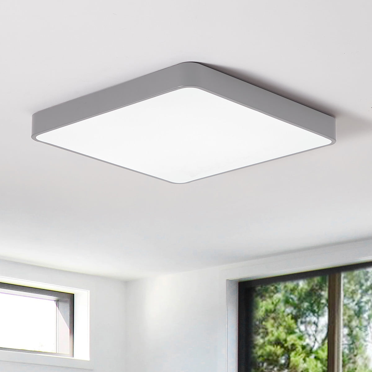 11.8 Inch Modern Square LED Ceiling Light, 24W Cold White Light Semi ...