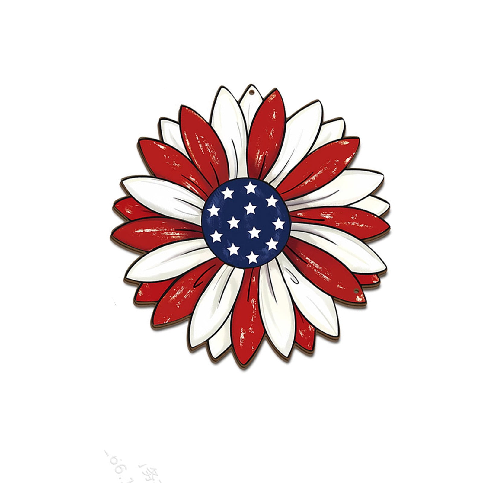 11.8 Inch Patriotic Sunflower Wooden Hanging Sign, Independence Day ...
