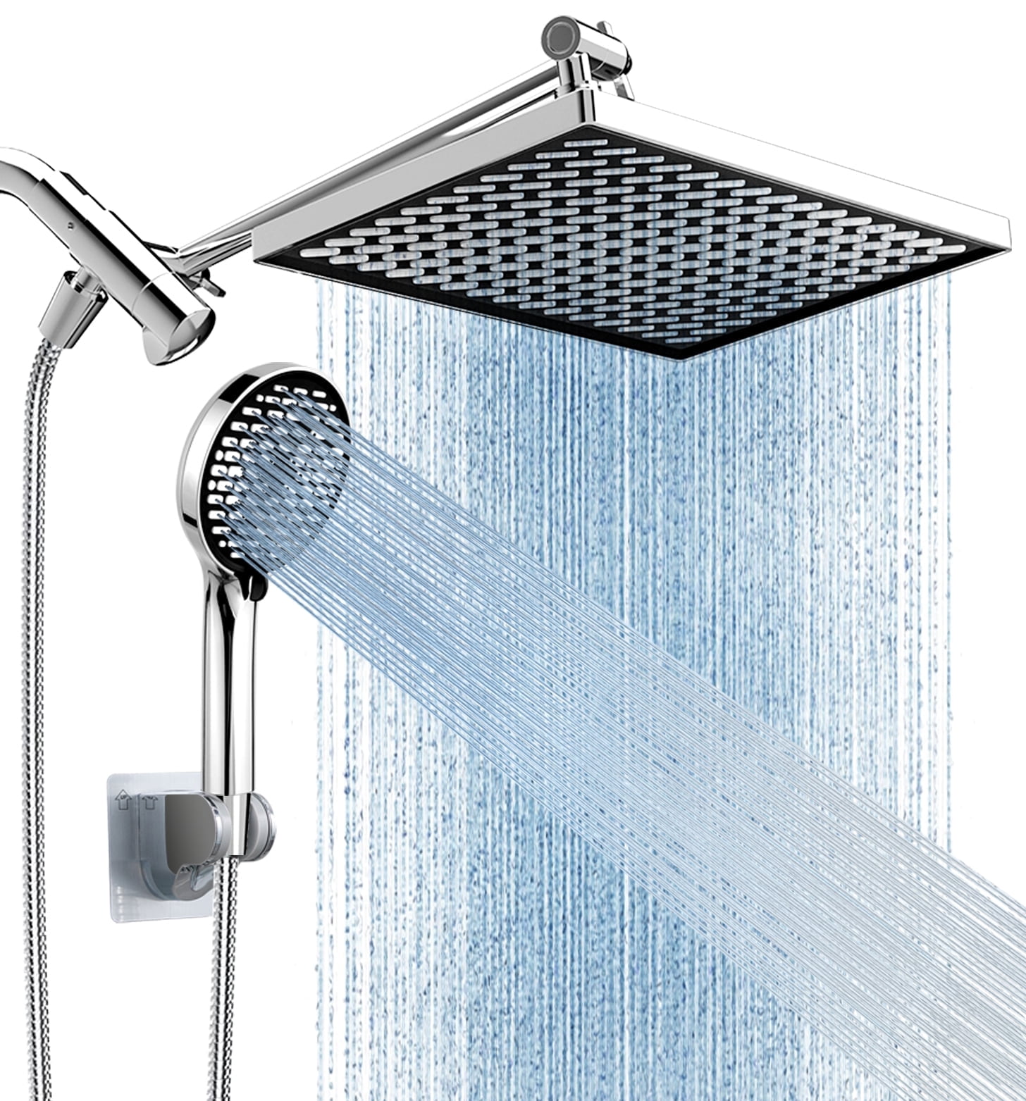 11.8 Inch Rain Shower Head with 6 Modes Handheld Water Spray，High ...